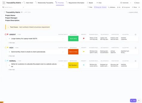 Traceability Matrix Template By Clickup™ Template By Clickup™