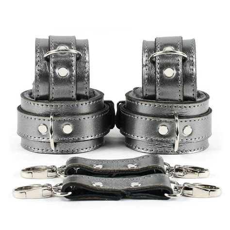 Bdsm Special Edition Cuff Set Metallic Gunmetal 2 Padded Bondage