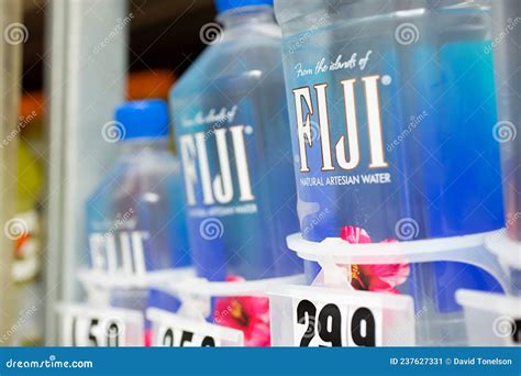 Fiji Water Bottles At Store Editorial Photo Image Of Label