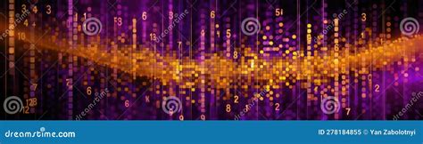 Purple Yellow Purple Matrix Numbers Style Background Generative Ai