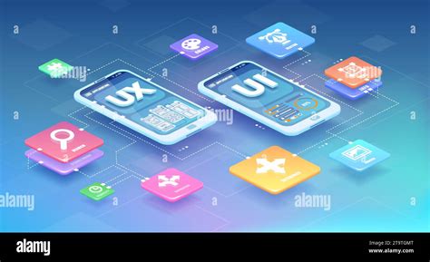 Toolkit Ui Ux Creator Mobile Application Design Concept Isometric