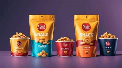 3d Rendering Of A Set Of Different Types Of Peanuts In Paper Packaging