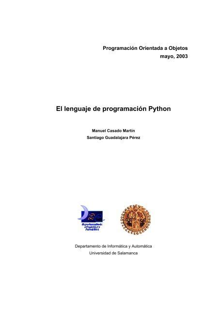 El lenguaje de programación Python Universidad de Salamanca