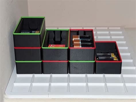 3x1 5x5 Stackable Gridfinity Bin For Aa Batteries By Toomanythings Makerworld Download Free 3d
