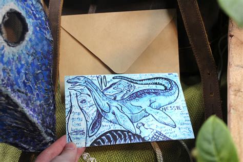 Nessie Cryptid Postcard And Mini Print Etsy