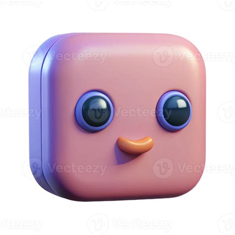 Magnificent Timeless Square Character With Rounded Corners And Three Circular Eyes Crisp Edges