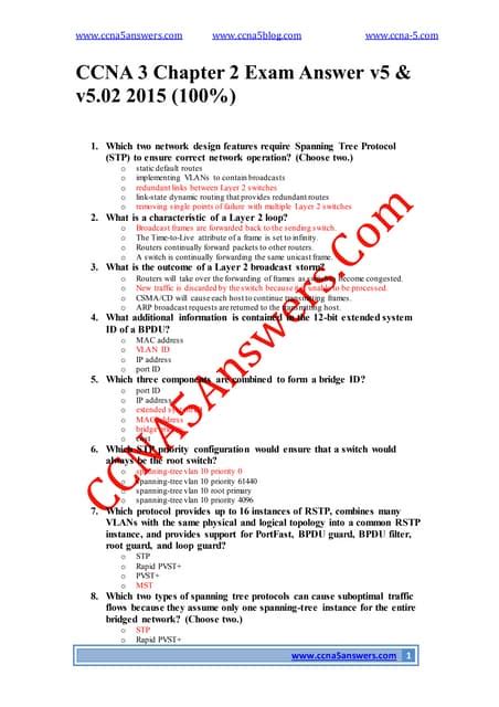 ccna 3 chapter 2 exam answer v5 pdf