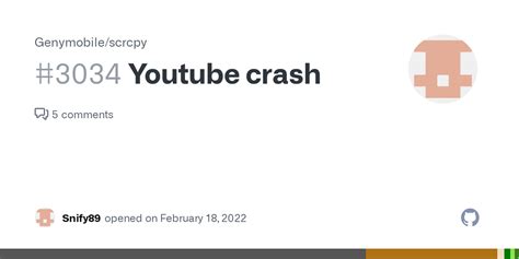 Youtube Crash · Issue 3034 · Genymobilescrcpy · Github