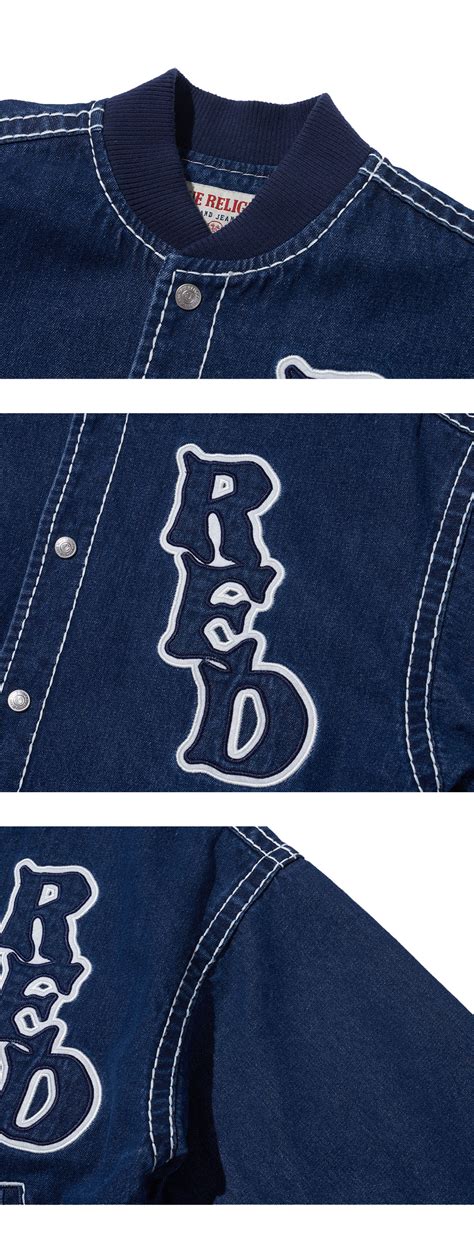 트루릴리젼 코드 레드 데님 바시티 자켓 인디고 True Religion Kream