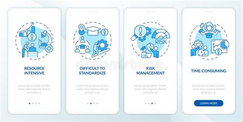 Challenges Of Education Blue Onboarding Mobile App Screen Stock Vector Illustration Of Blue