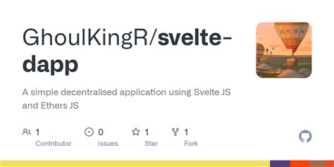github ghoulkingr svelte dapp a simple decentralised application
