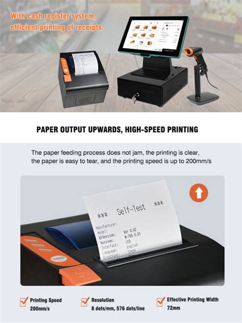 Mm S High Speed Usb Data Matrix D Qr Mm Thermal Receipt Printer For Windows Hcc Pos U