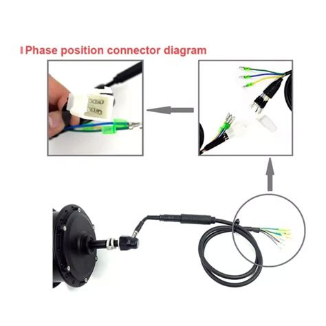 E Bike 9 Pin Female Extension Motor Cable Motor Adapter With Hall