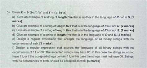 Solved Given R B Ba B And S Abab A Give An Chegg Com