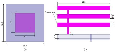 Microstrip Patch Antenna With Simple Radome A Top View B Side