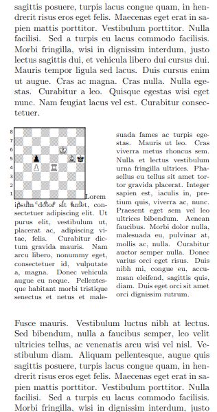 justification stretch xskak chessboard to the width of a multicol
