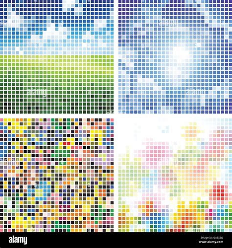 Vector Set Of Abstract Colorful Tile Backgrounds Stock Vector Image And Art Alamy