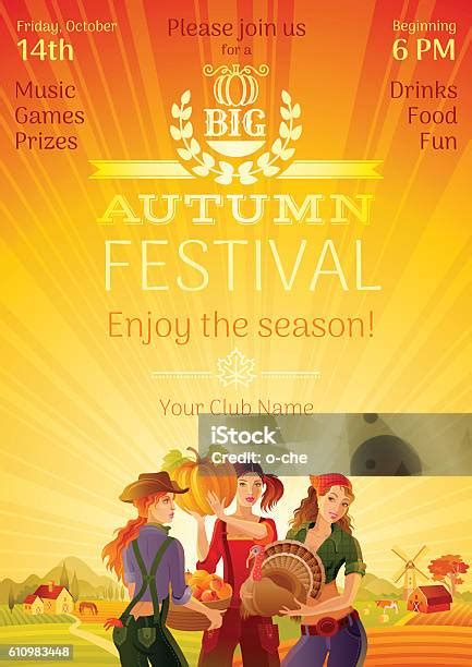 가을 수확 축제 초대 디자인 가을 추수 감사절 파티 벡터 일러스트레이션 가을에 대한 스톡 벡터 아트 및 기타 이미지 가을