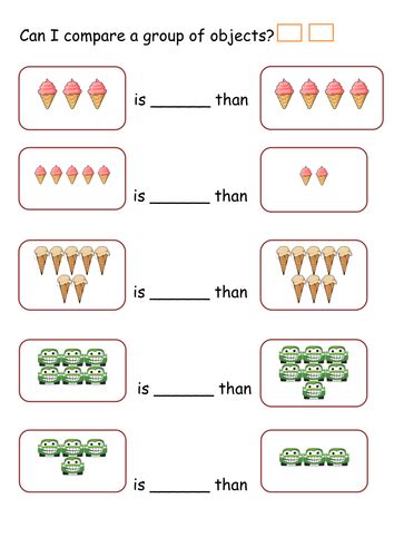 Year 1 White Rose Hub Comparing Objects Worksheets Teaching Resources