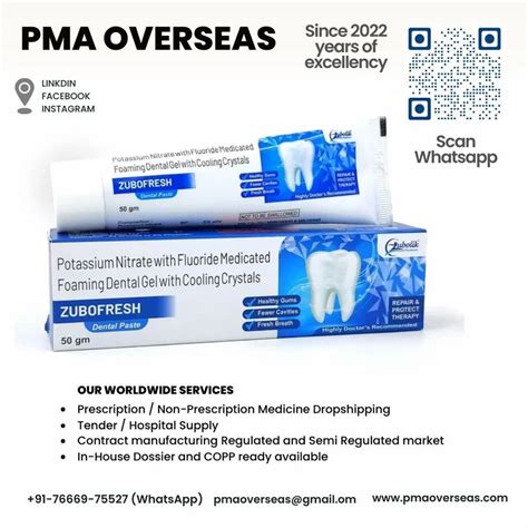 Potassium Nitrate Sodium Monofluorophosphate Dental Paste Packaging Type Box Packaging Size
