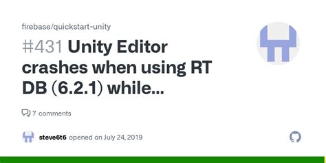 Unity Editor Crashes When Using Rt Db 621 While Configure For