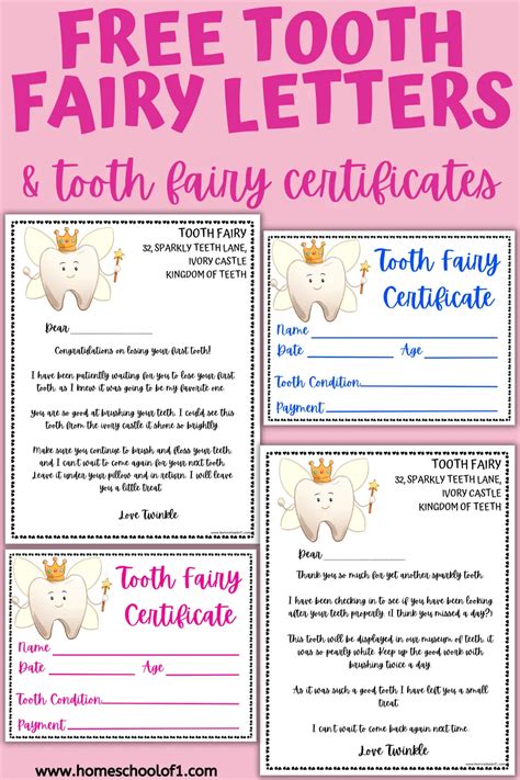 8 Free Tooth Fairy Letter Printables And Certificates