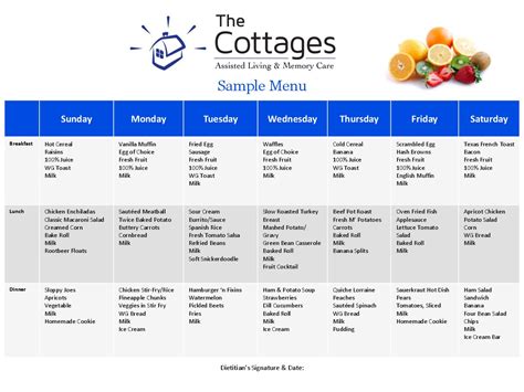 Assisted Living Menu Ideas Bsn Solutions