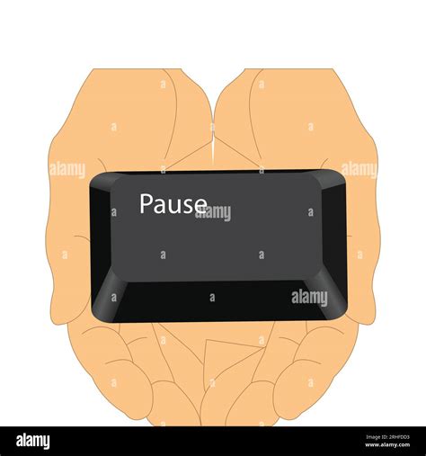 hands holding the pause button key from a keyboard stock vector image