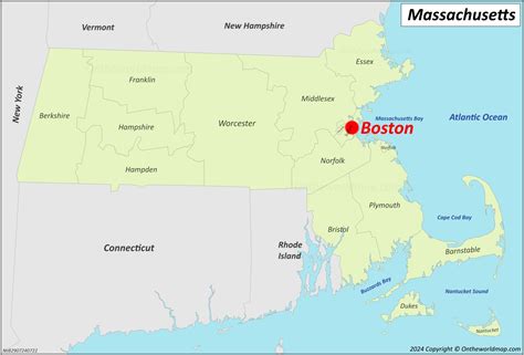 Map Of Cities Near Boston