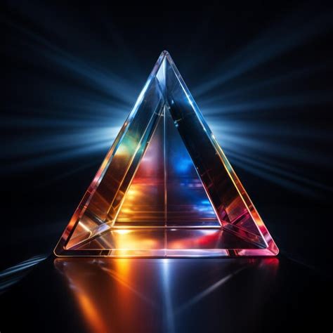 Premium Ai Image Illuminated Prism Big Glass Triangle With A Light Beam