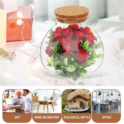 조경 병 마이크로 화분 테라리움 유리 생태 Diy 빈 이끼 미니 데스크탑 풍경 항아리 뚜껑 포함 티몬