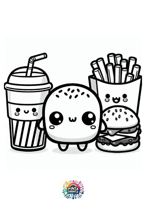 🎨 Dibujos De Comida Kawaii Para Colorear ¡dale Color Ahora