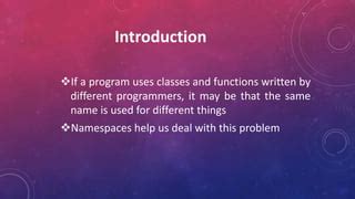 Namespace In C Programming Language PPTX Programming Languages Computing
