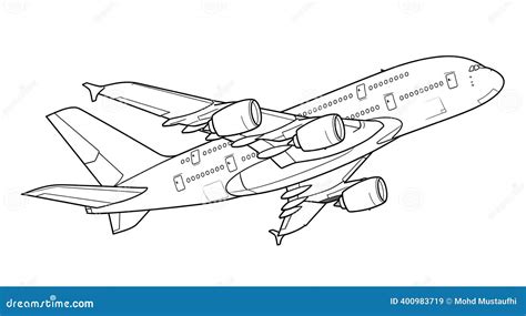 Airbus A380 Coloring Pages Sketch Coloring Page