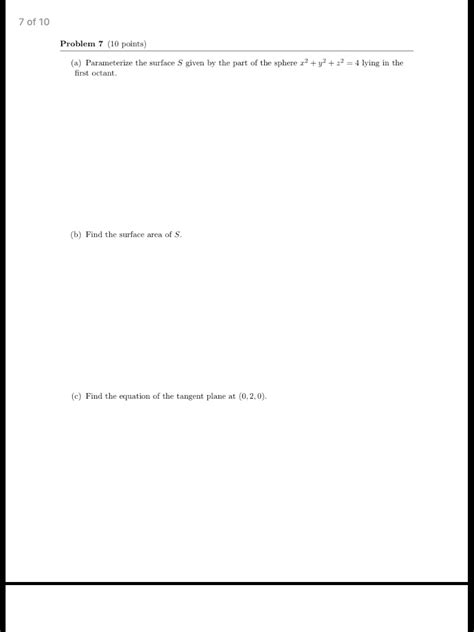 Solved Parameterize The Surface S Given By The Part Of The Chegg