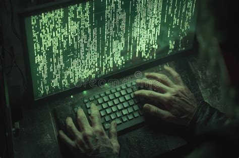 A Close Up Of A Hacker Typing On A Keyboard Surrounded By Hacking Software And Encryption Tools