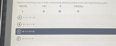 Solved Rank the following groups in order of decreasing | Chegg.com
