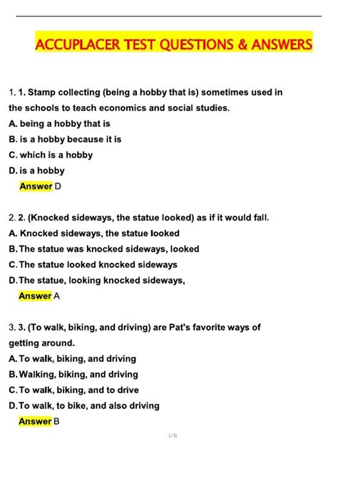 Accuplacer Test Actual 2025 Exam With Questions And Answers Latest 2025 2026 Update 100