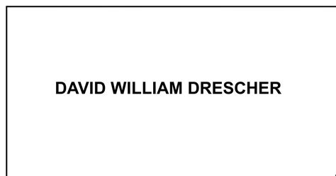 Obituary David William Drescher