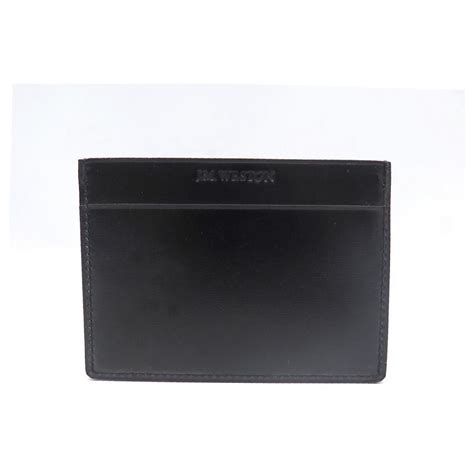 New Jm Weston Card Holder In Black And Brown Leather Black Card Holder Box Ref 715482 Joli Closet