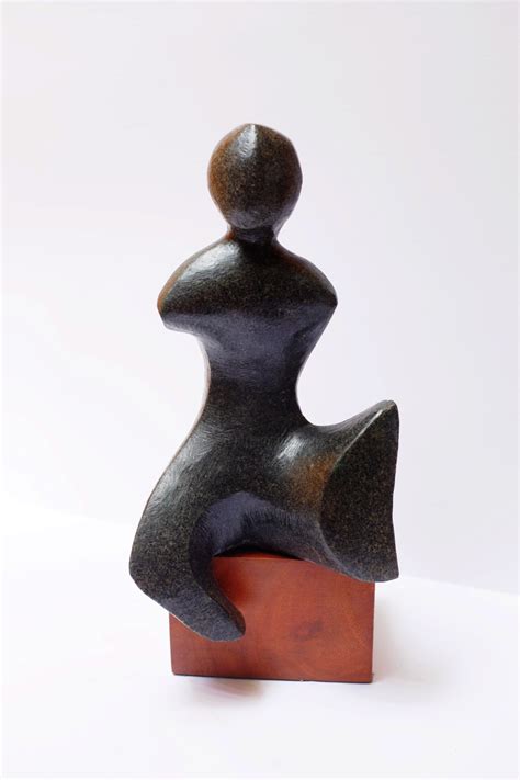 Abstract Black Stone Female Figure Sculp Sculpture By Nilupul