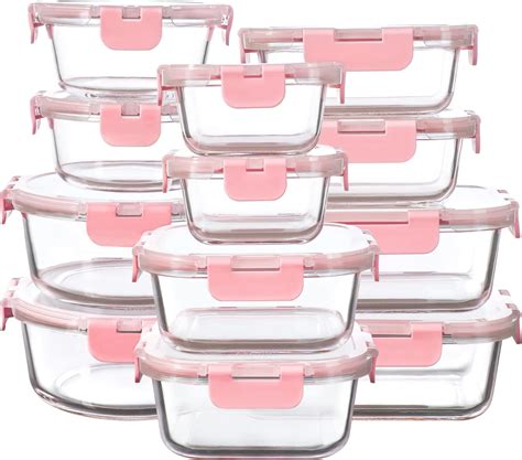 12 Pack Glass Storage Containers With Lids Leak Proof Meal Prep
