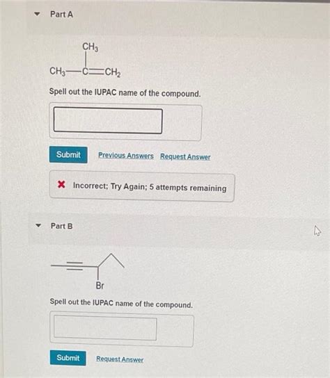 Solved Part A Ch3 Ch3 C Ch₂ Spell Out The Iupac Name Of