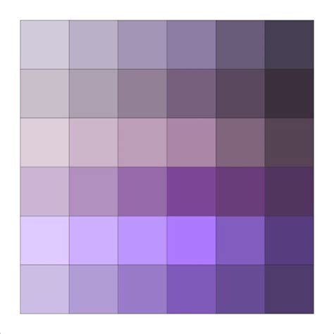 Gradient Shades Of Purple Color Palette Royalty Free Vector