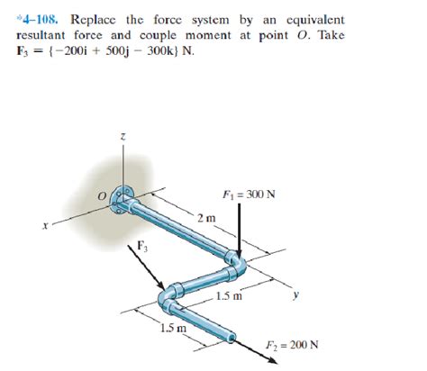 solved 4 108 replace the force system by an equivalent