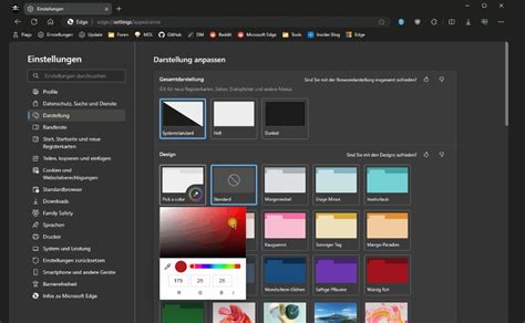 Microsoft Edge erhält einen Color Picker für das Design Update Deskmodder de