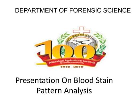 Blood Stain Pattern Analysis PPT Blood Disorders Diseases And Conditions