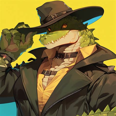 Anthromorphic Crocodile Furry Art Niji 6 Furryai