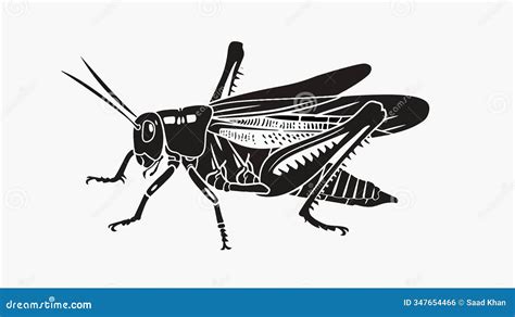 Graceful Grasshopper Silhouette Line Art For Creative Designs And