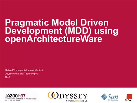 Pragmatic Model Driven Development Using Openarchitectureware Ppt